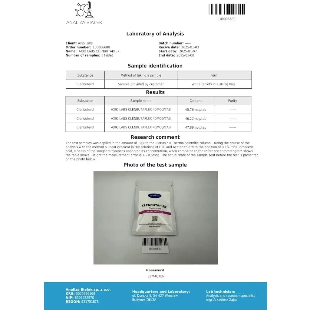 Buy Clenbutaplex 40mcg by Axiolabs online