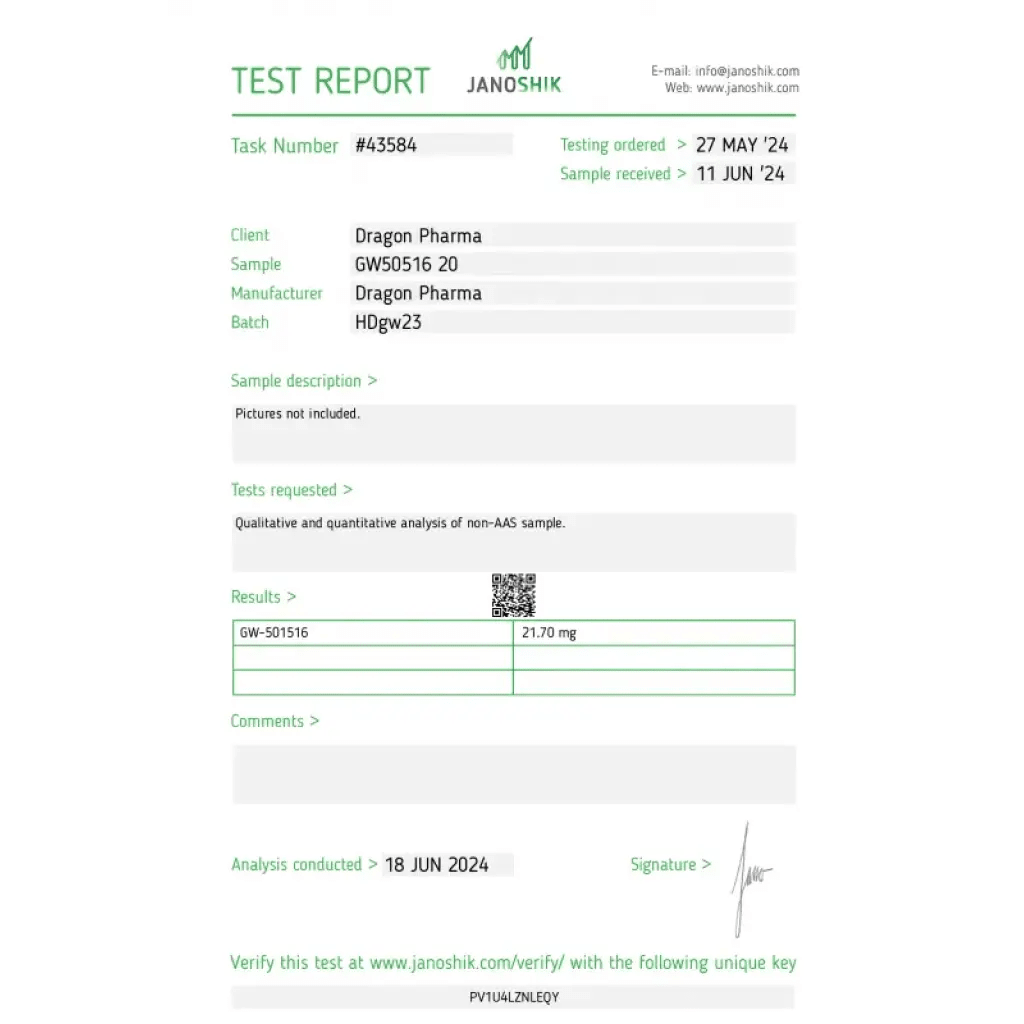 GW501516 20mg by Dragon Pharma - DPha078